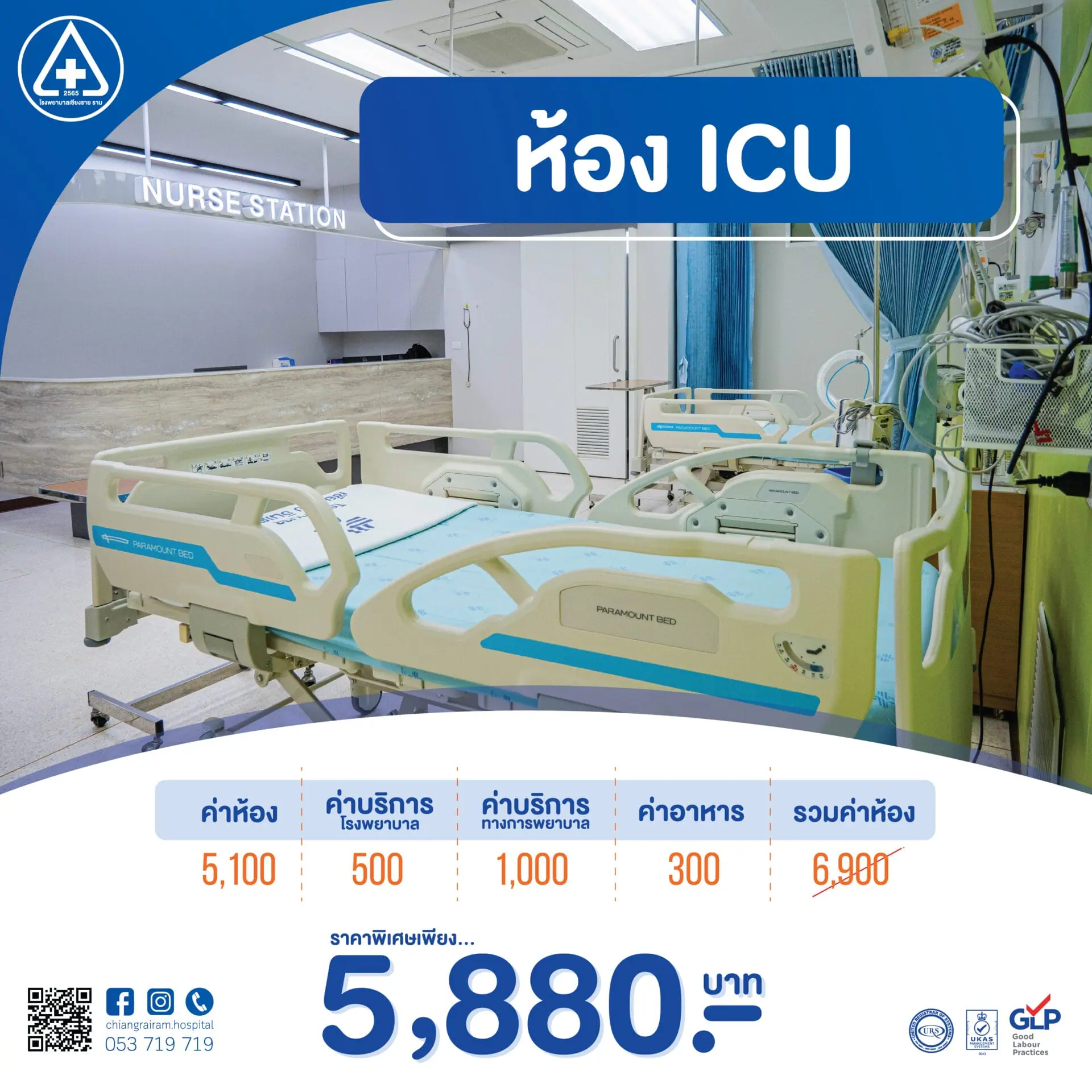 ห้องพักผู้ป่วยใน - โรงพยาบาลเชียงราย ราม